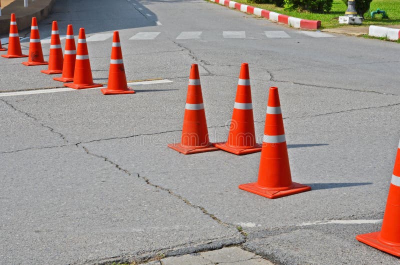 Man using a traffic cone stock image. Image of announce - 29641661