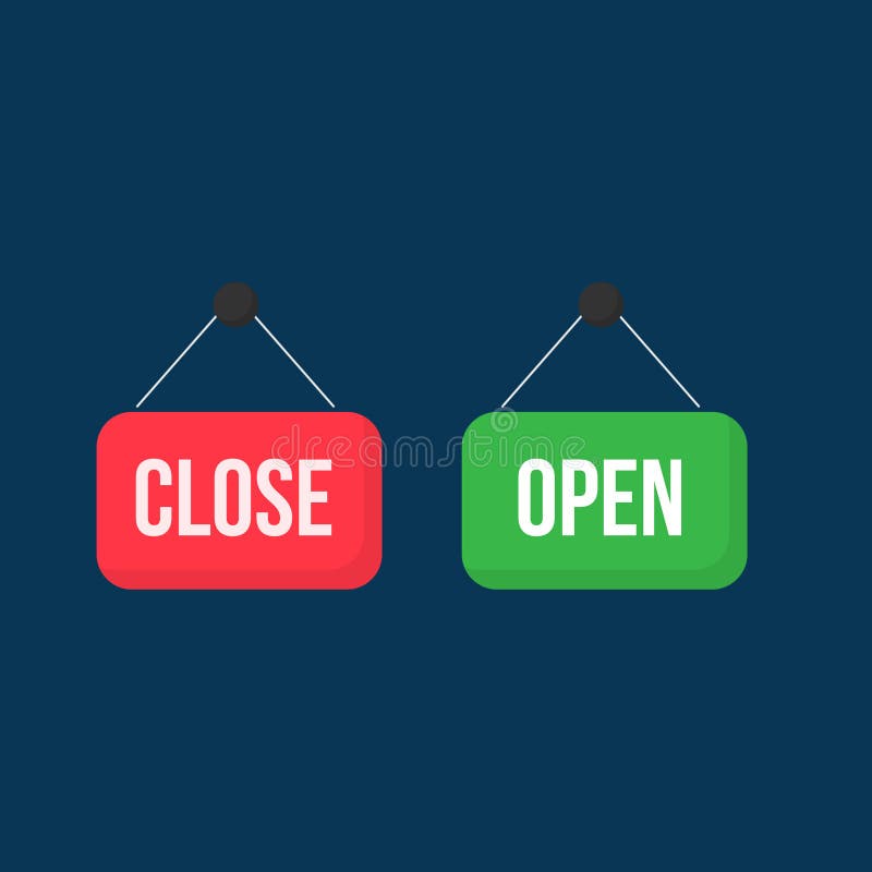 Close and open sign. stock illustration. Illustration of retail - 207569740