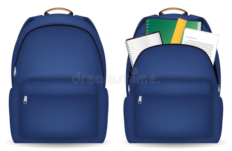Open Schoolbag. School Supplies And Textbooks. Goods For Children's ...