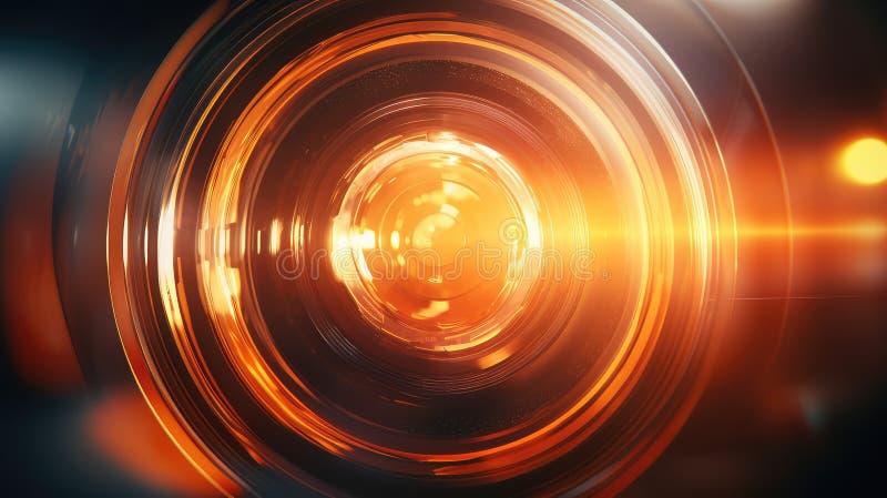 Close orange lens flare stock illustration. Illustration of flare ...