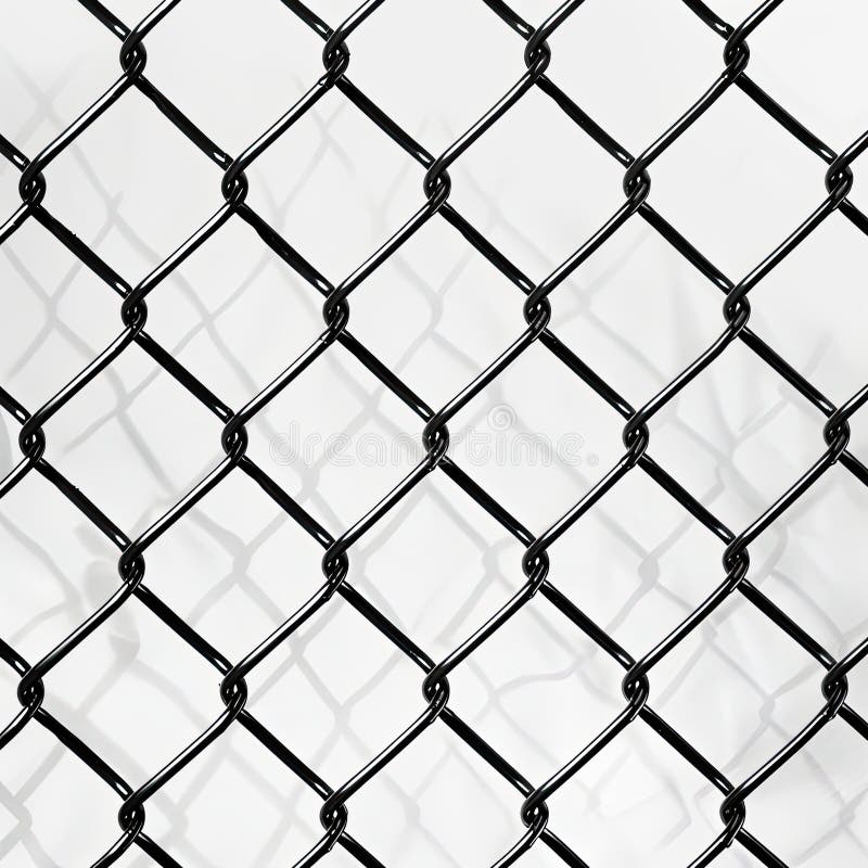 Close Photo of Chain Link Fence on the White Background Stock ...