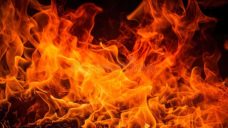 A Close Plan of the Texture of Fire Flame with Exciting Colors Stock ...