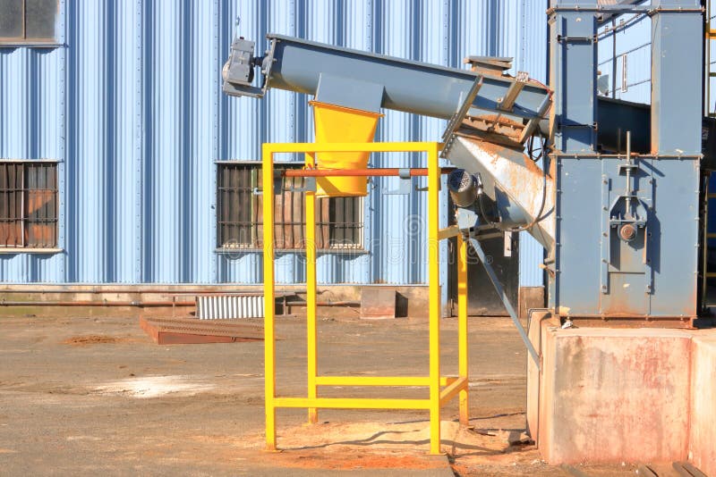 Industrial Grain Chute for Dispensing Stock Photo - Image of feed ...