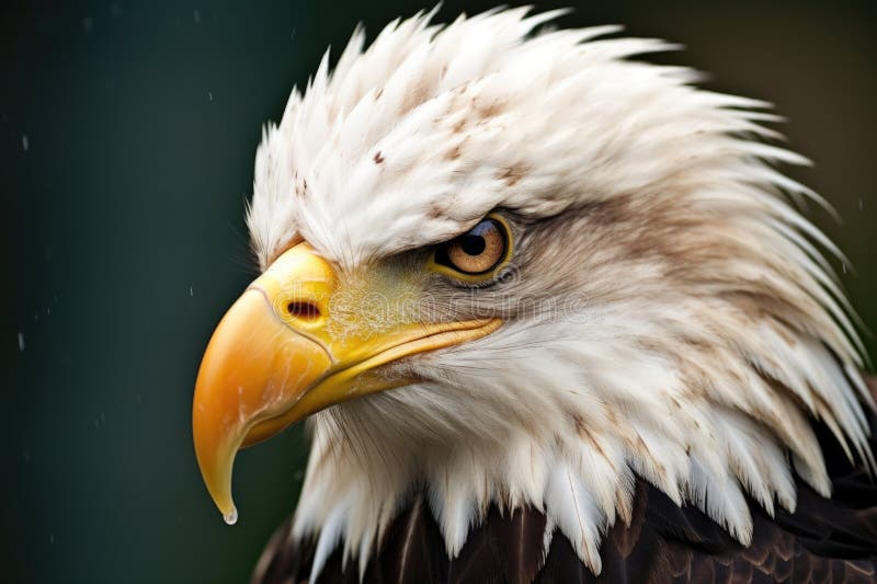 Close-shot of a Bald Eagle Staring Intensely Stock Illustration ...