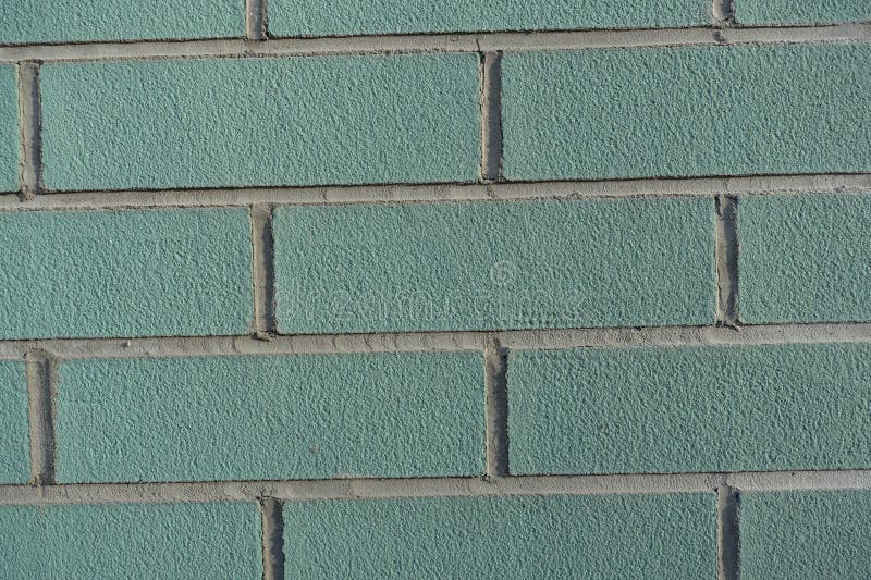 Close Shot of Blue Green Brick Wall with Grey Mortar Joints Stock Image ...