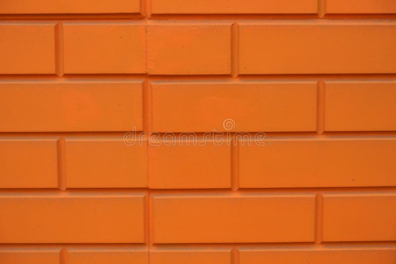 Close Shot of Orange Brick Veneer Wall Stock Photo - Image of rows ...