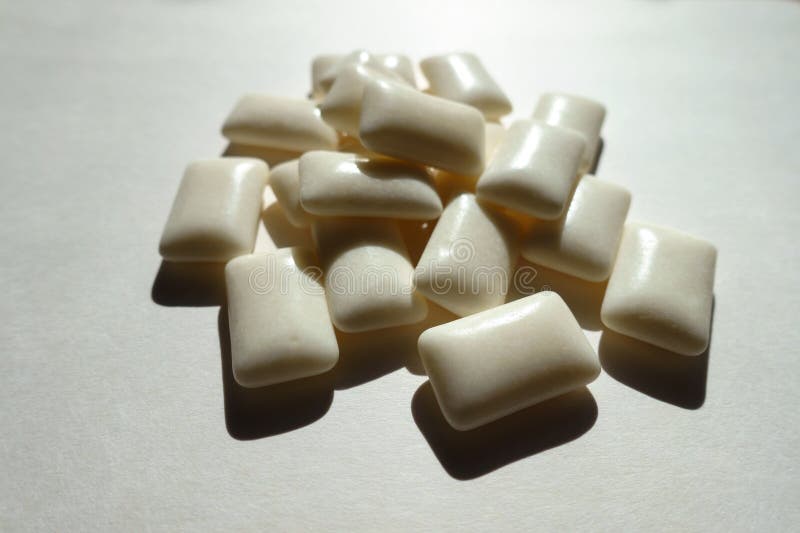 Close Shot of Heap of White Pieces of Chewing Gum Stock Photo - Image ...