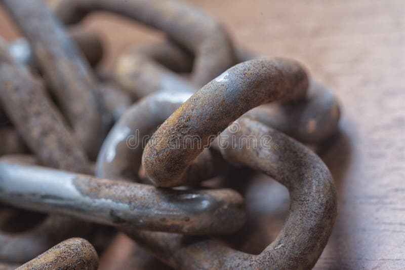 Close Shot of the Galvanized Iron Link Chain. Stock Image - Image of ...