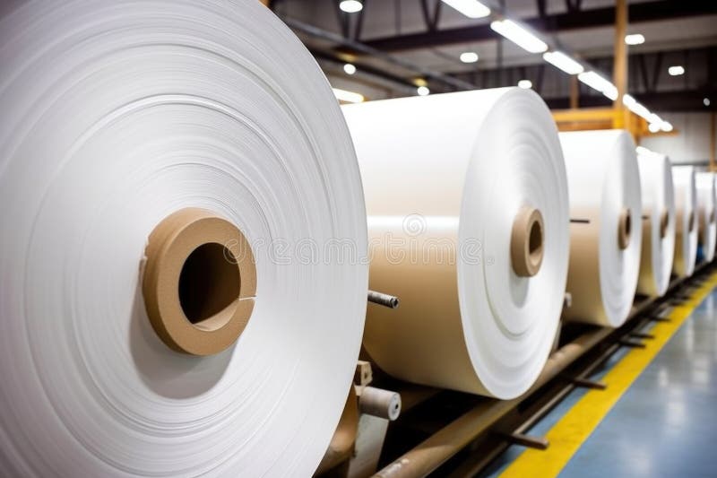 Close Shot of Large Paper Reels Stock Photo - Image of industry ...