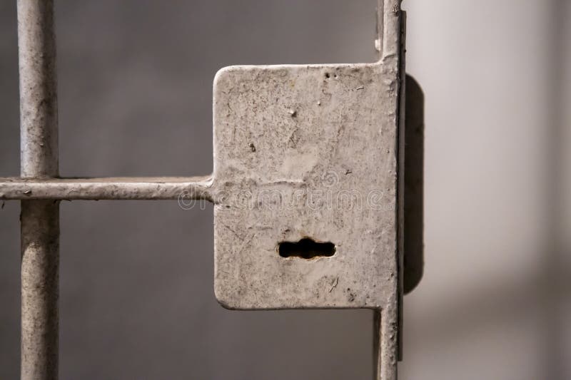 Close Shot of Lock on Cell-type Barred Door Stock Photo - Image of ...