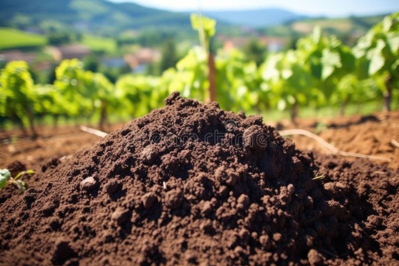 Close Shot of Organic Compost Applied in Vineyards Stock Photo - Image ...