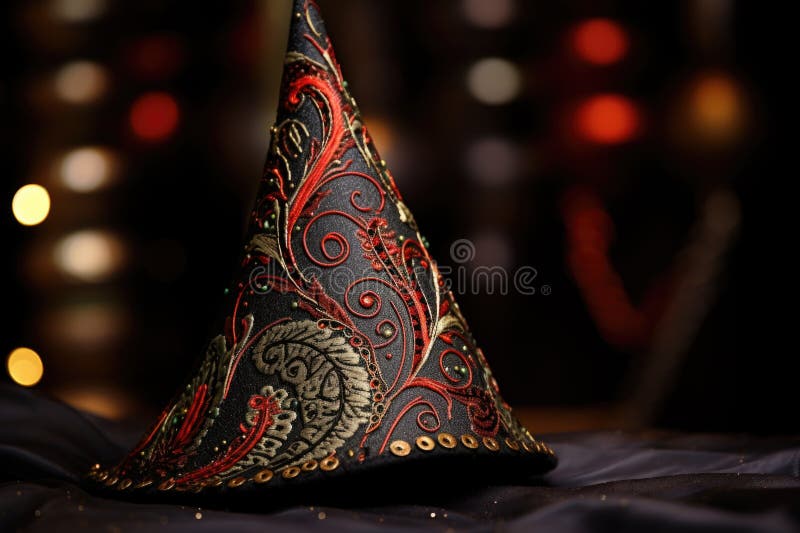 Close Shot of Party Hat with Intricate Design Stock Illustration ...