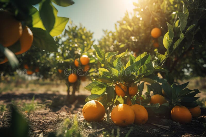 A Close Shot of a Pile of Orange on a Orange Tree Ai Generative ...