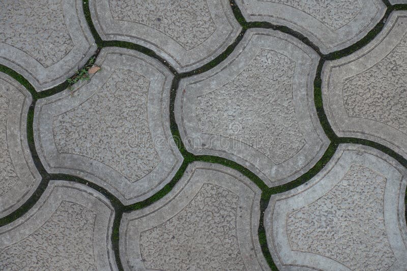 Close Shot of Rounded Grey Concrete Interlocking Paver Blocks Stock ...