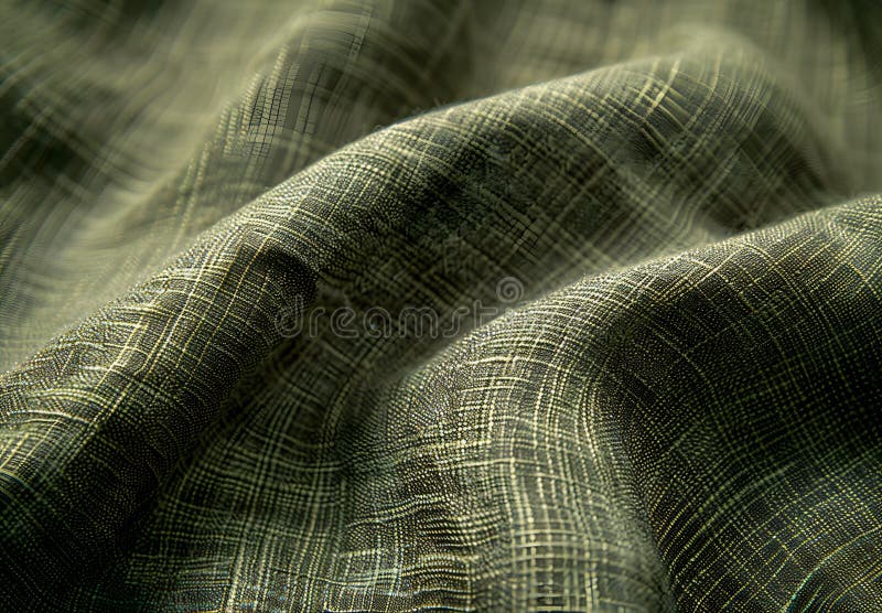 Olive Green Canvas Fabric Texture Close-Up Stock Illustration ...