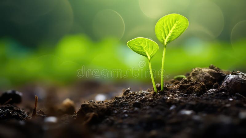 Close sprouting leaves stock illustration. Illustration of detail ...