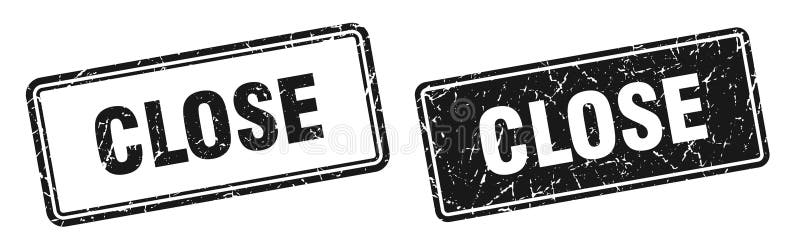 Close Stamp Set. Close Square Grunge Sign Stock Vector - Illustration ...