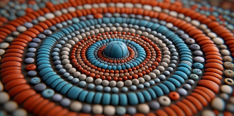 A Close Study of Colorful Aboriginal Dot Paintings, Highlighting ...