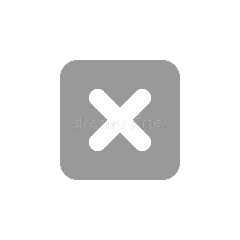 Close Symbol of Exit Square Icon Stock Illustration - Illustration of ...