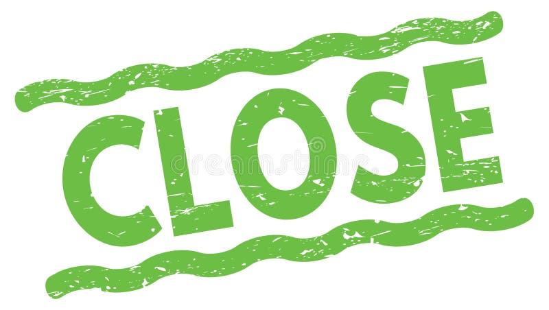 CLOSE Text on Green Lines Stamp Sign Stock Illustration - Illustration ...