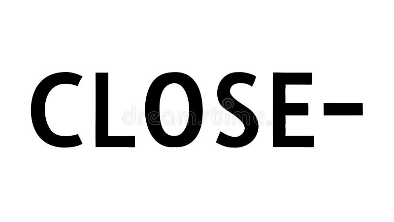 CLOSE. Text Icon Simple Minimal Line Art Style, Vector Design ...