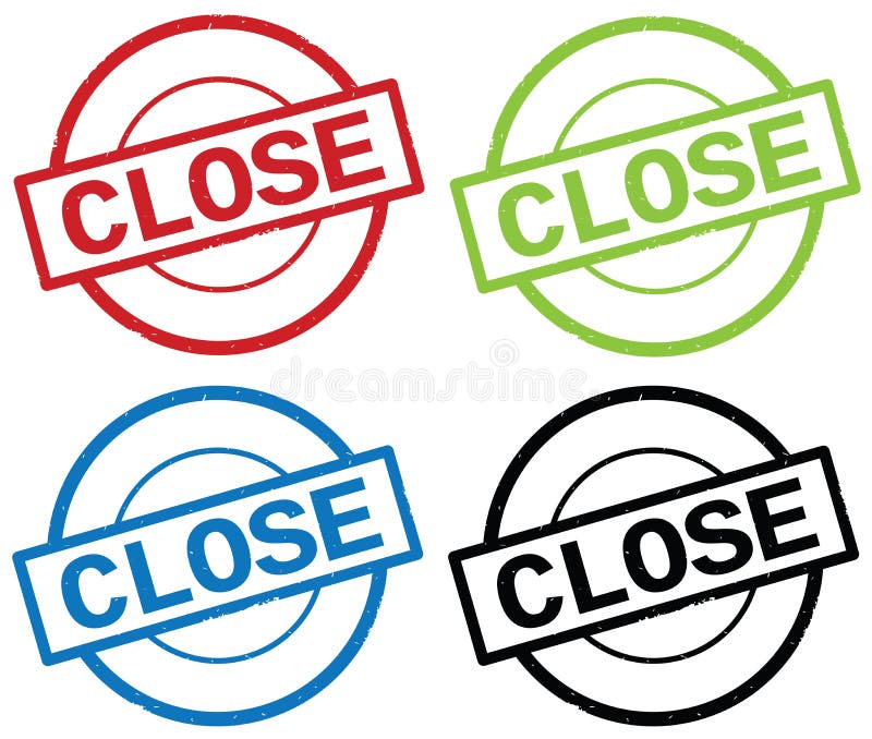 CLOSE Text, on Round Simple Stamp Sign. Stock Illustration ...