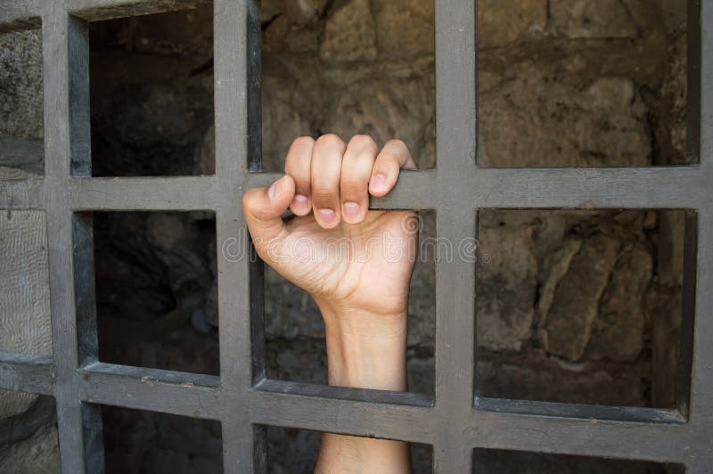 Close Uo of Hand of a Prisoner Stock Image - Image of closeup, court ...