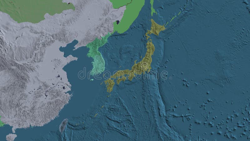 Japan Area. Administrative Map Stock Illustration - Illustration of ...