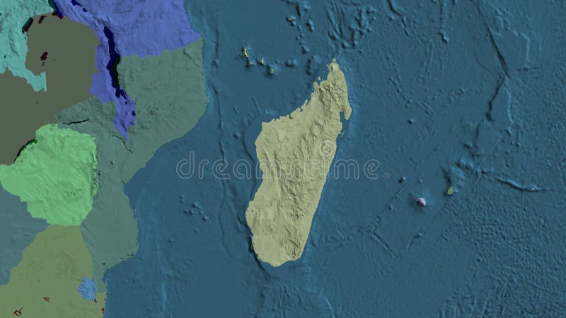 Madagascar Area. Administrative Map Stock Illustration - Illustration ...