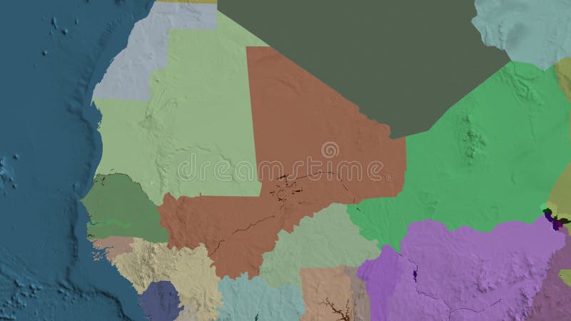 Mali Area. Administrative Map Stock Illustration - Illustration of ...