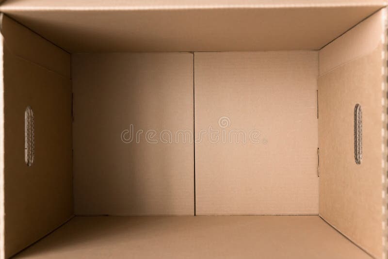 Close Up Above View of Opened Empty Parcel Box Stock Photo - Image of ...