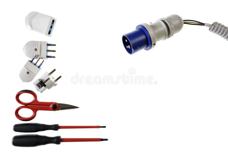 Close Up from Above of Work Tools and Components for Electrical ...