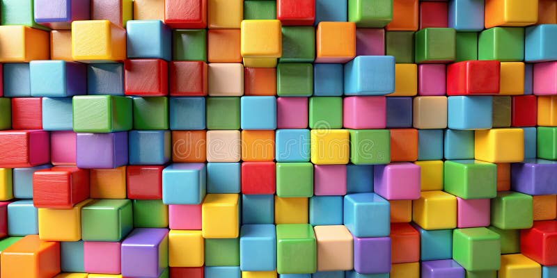A Close Up of an Abstract Array of Colored Blocks AI-Created Content ...