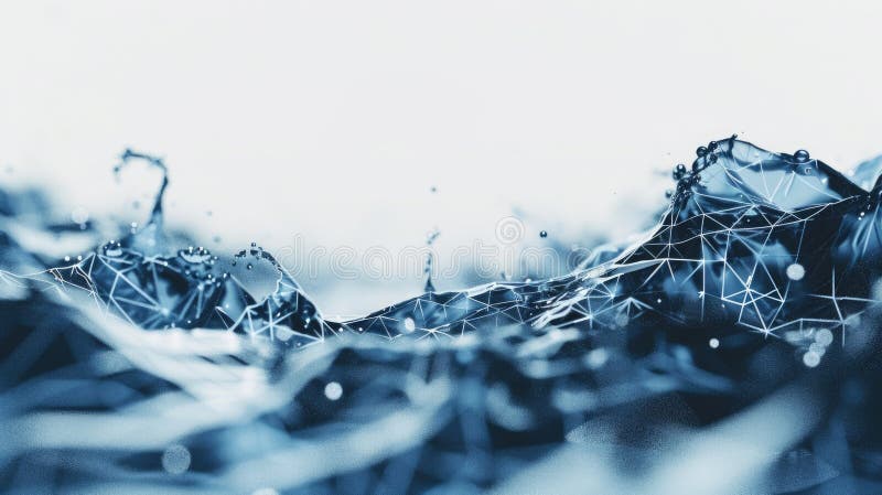 Close Up of Abstract Blue Molecular Structure on a Light Background ...