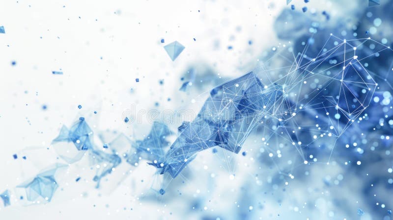 Close Up of Abstract Blue Molecular Structure on a Light Background ...