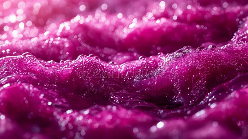 Close-up Abstract of a Bubbly Red Wine Surface in Motion, Showing ...