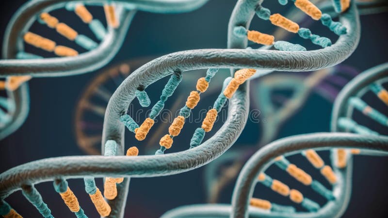 Close-up of Abstract Colored DNA Strands Stock Illustration ...