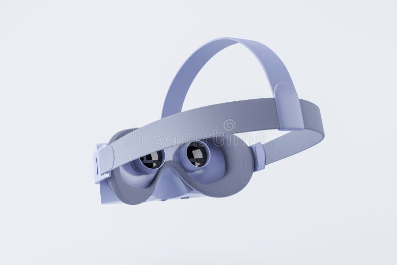 Close Up of Abstract Gray VR Glasses on White Background. Device and ...