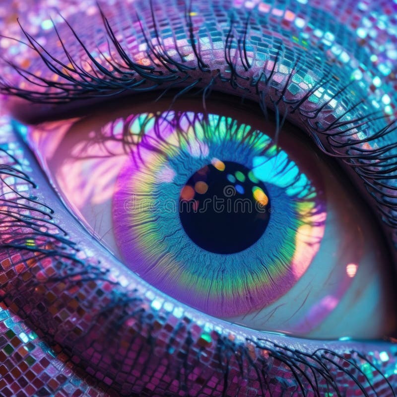 Close Up Abstract Holographic Texture Chromatic Design. AI Generative ...