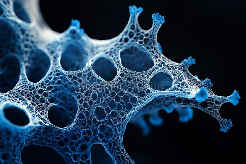 A Close-up Abstract Image of a Blue and White Structure Resembling a ...