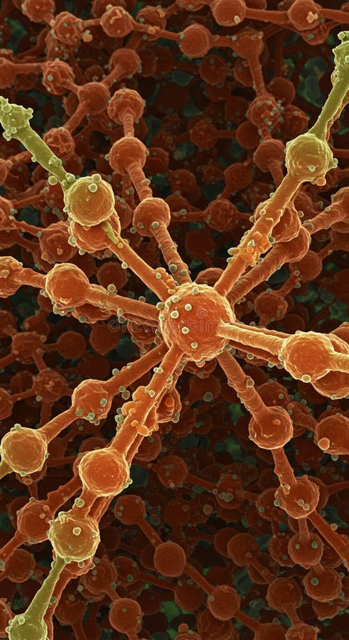 Abstract Microscopic Network Stock Illustration - Illustration of ...