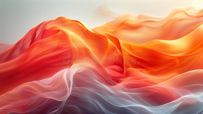 Abstract Orange and White Fabric Waves in Soft Light Stock Image ...