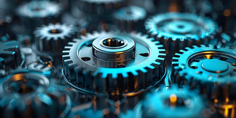 Close-up Abstract Image of Interconnected Metal Cogs and Gears ...