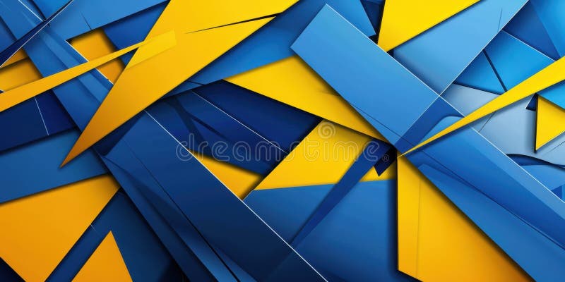 Abstract Geometric Pattern with Yellow and Blue Shapes Stock ...
