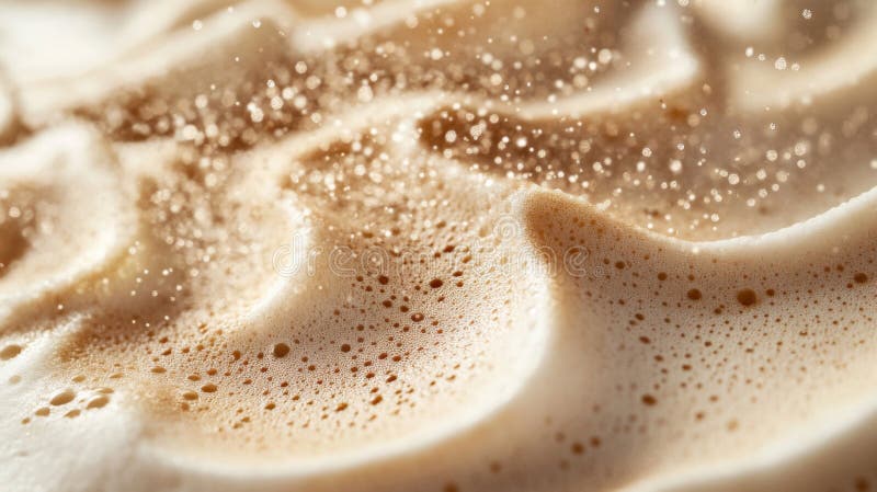 Close Up of Abstract Light Brown Coffee Foam Texture with Airy Surface ...