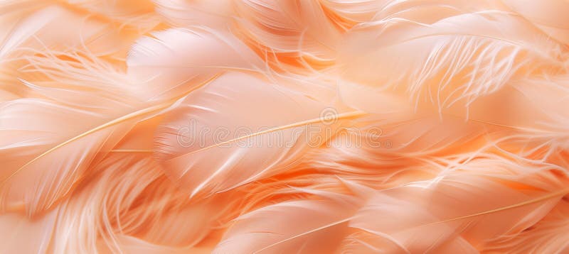 Close-up Abstract Macro of Trendy Peach Feather Texture, Apricot Fluffy ...
