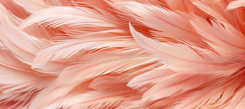 Close-up Abstract Macro of Trendy Peach Feather Texture, Apricot Fluffy ...