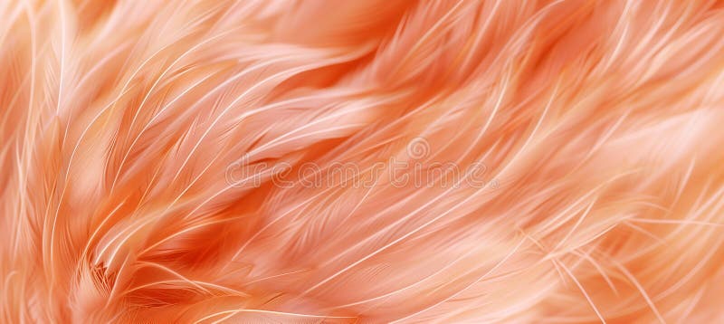 Close-up Abstract Macro of Trendy Peach Feather Texture, Apricot Fluffy ...