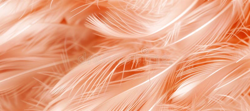 Close-up Abstract Macro of Trendy Peach Feather Texture, Apricot Fluffy ...