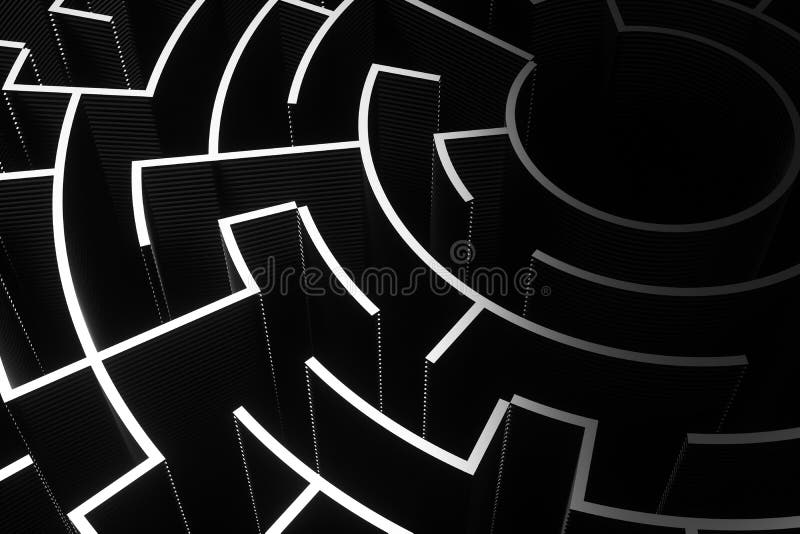 Close-up of an Abstract Maze Stock Illustration - Illustration of ...